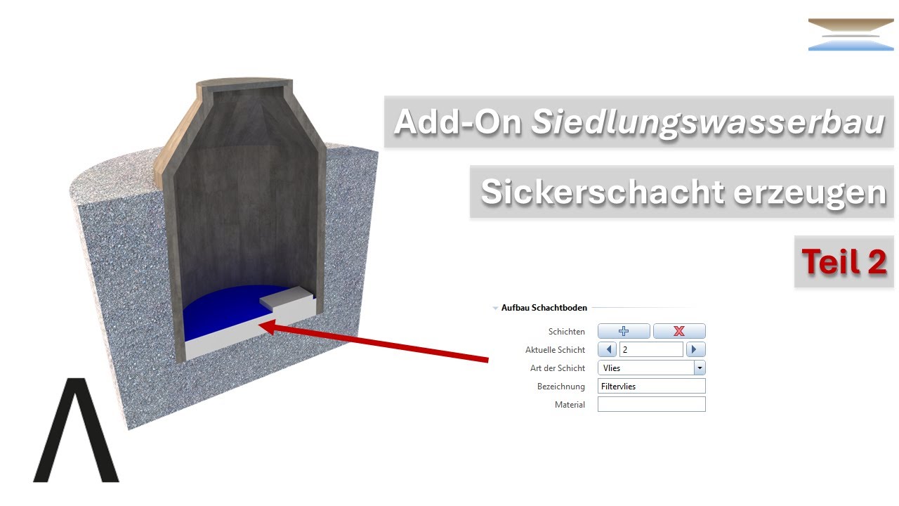Allplan Add-On Siedlungswasserbau - Sickerschacht erzeugen - YouTube