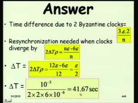 Mod-01 Lec-20 Internal Clock Synchronization in Presence of Byzantine Clocks - YouTube