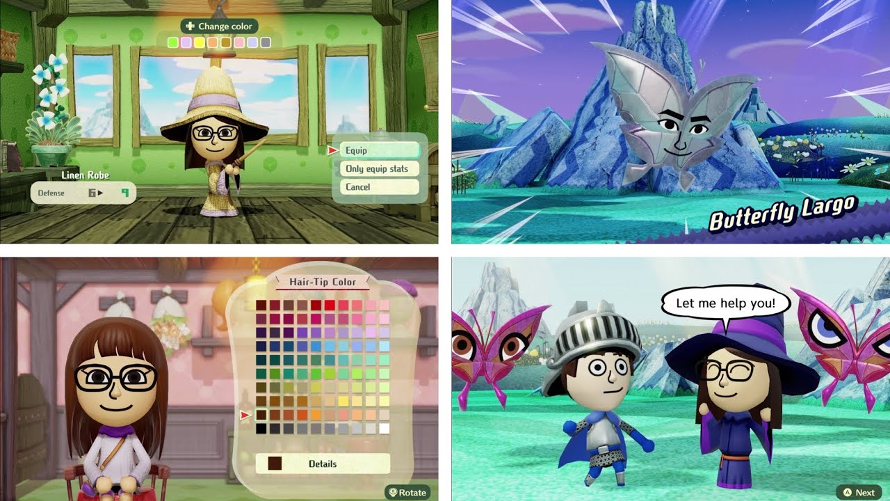 Miitopia Switch Demo Full Walkthrough Ep2 - Wigs! - YouTube