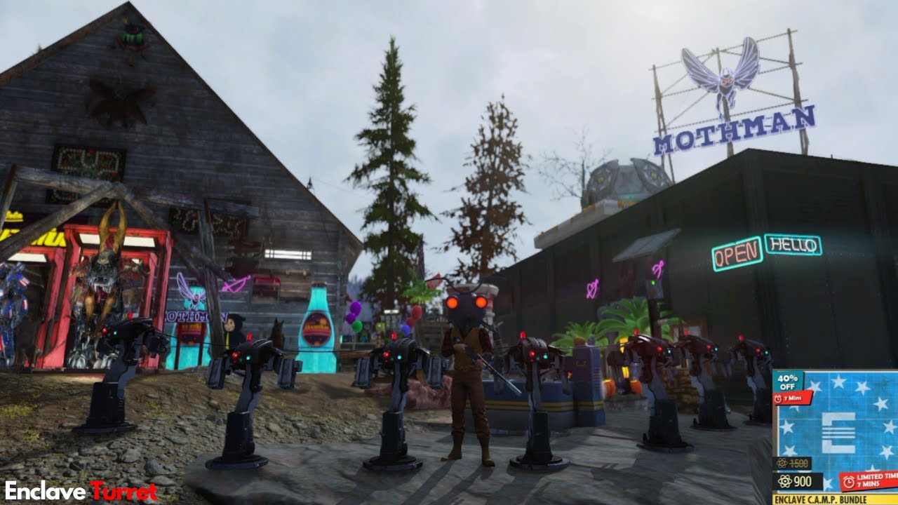 Enclave Camp Bundle Fallout 76 Enclave Turret Laser Door - YouTube