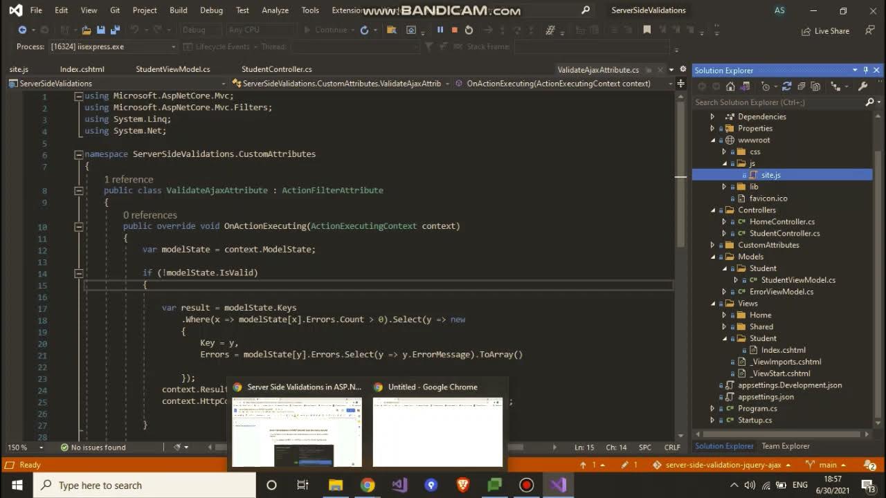 Server Side Validation - ASP.NET Core MVC - jQuery POST - YouTube