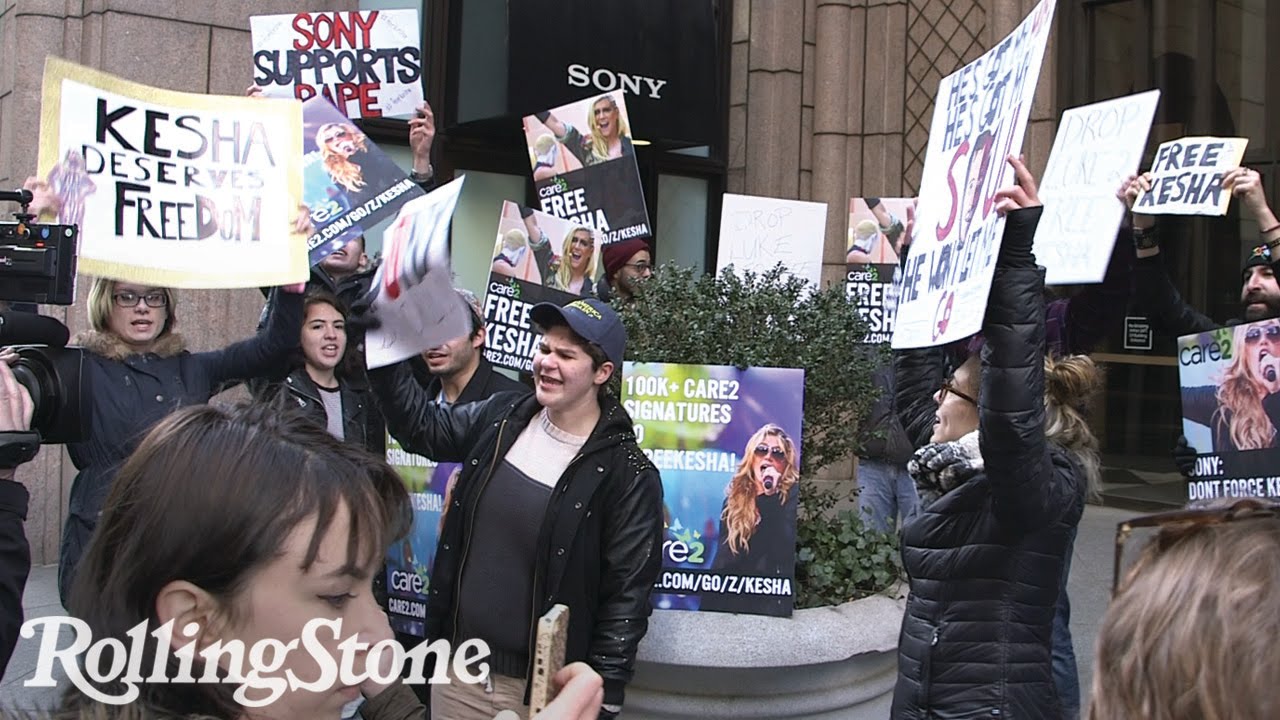 Free Kesha Rally Outside Sony Office - YouTube
