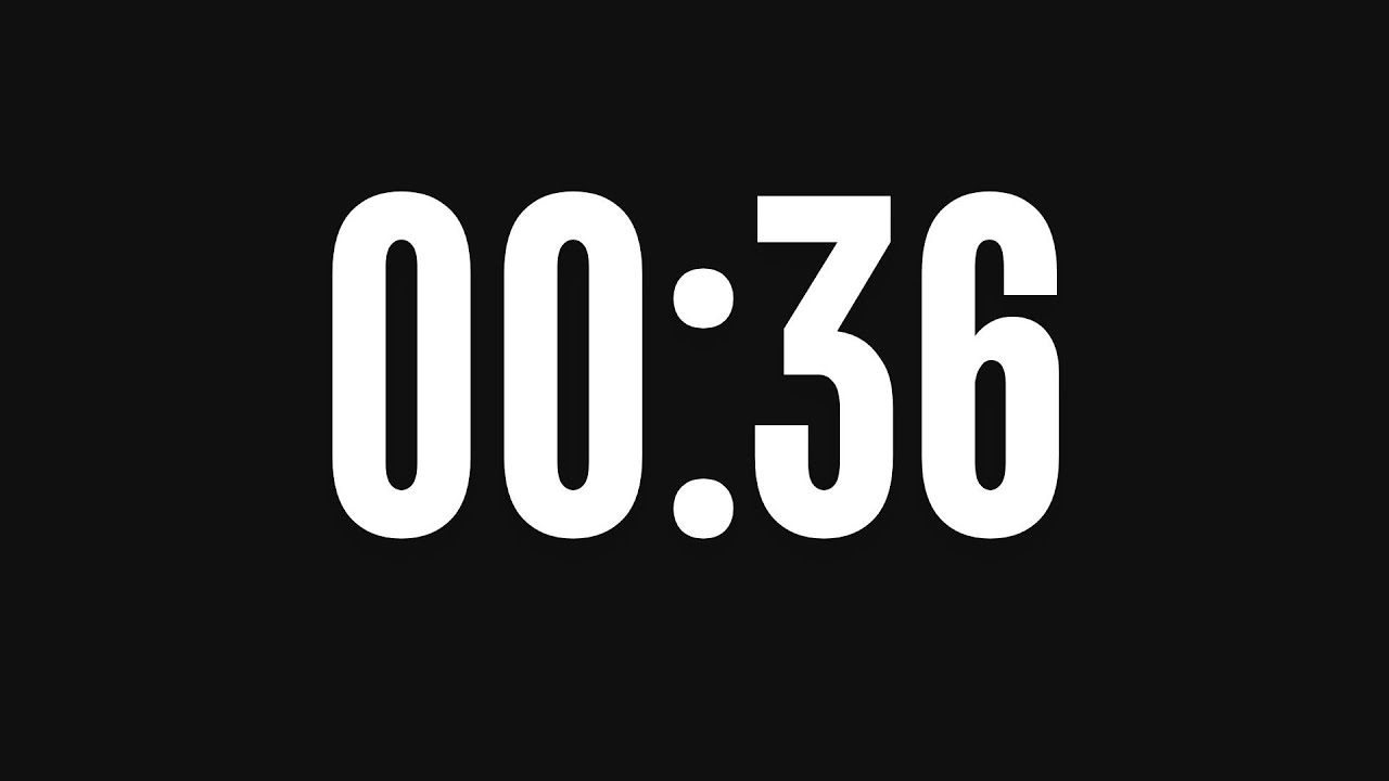 Quiet 36-Second Timer - High Resolution Black & White Display | 4K ...