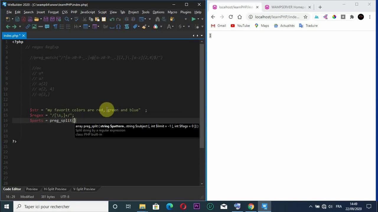 شرح php من دورة php darija (دورة php كاملة) -- PHP Regular expression application with foreach ...