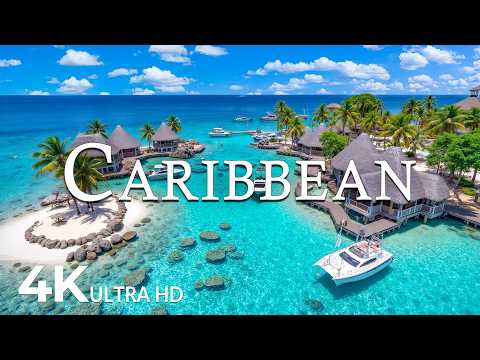FLYING OVER CARIBBEAN (4K UHD) – Soothing Music Along With Beautiful Nature Video -4K Video ULTRA HD