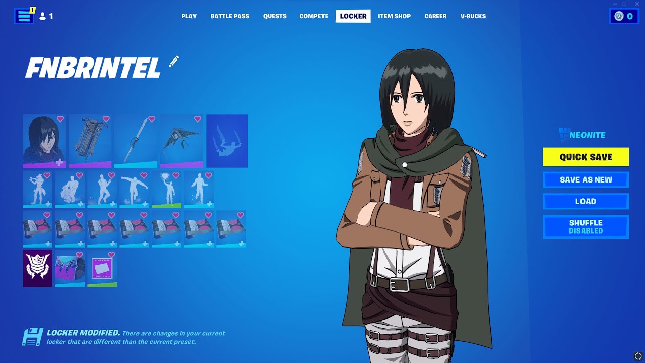Fortnite *LEAKED* Skins & Emotes (Attack On Titan, Captain Levi, Mikasa ...