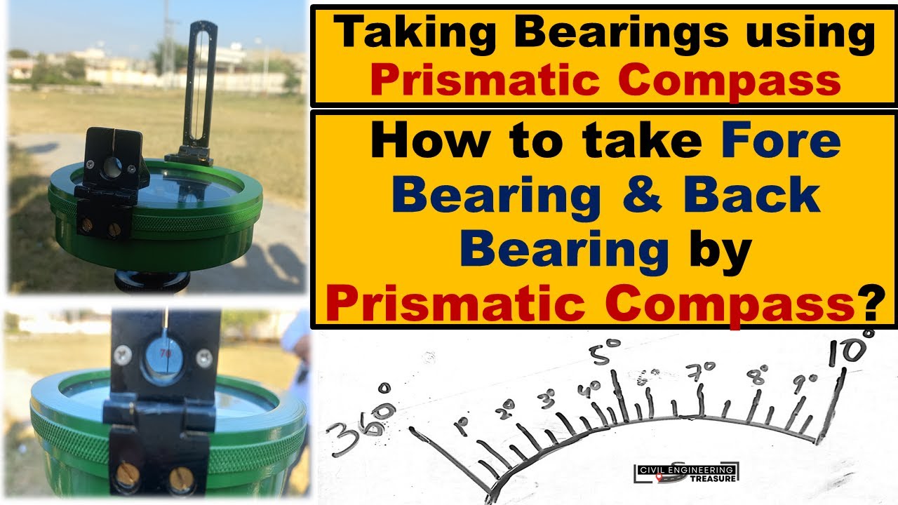 how to take bearing by prismatic compass?|fore bearing & back bearing ...