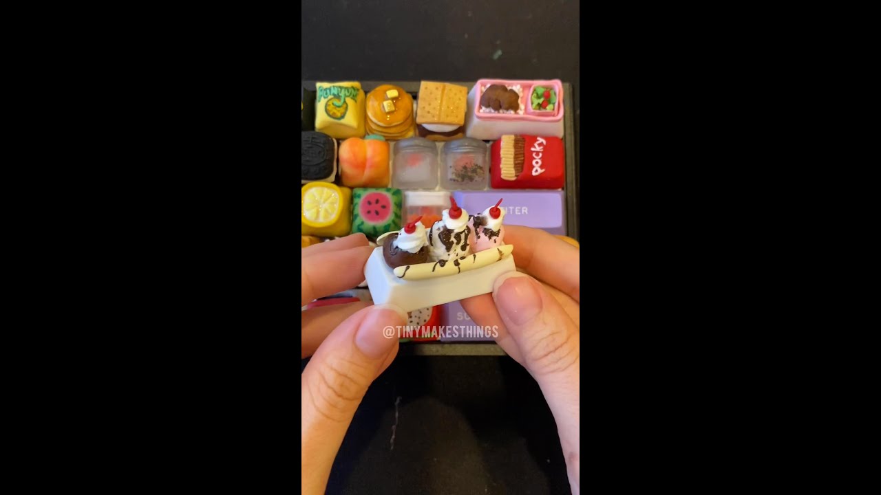 Making a Banana Split Keycap | Food Keyboard Series (Day 57) - YouTube