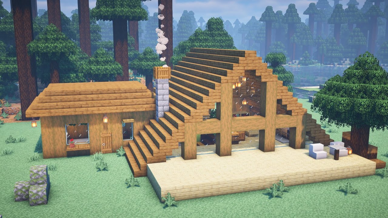 Minecraft | How to Build an Easy Starter Cabin - YouTube