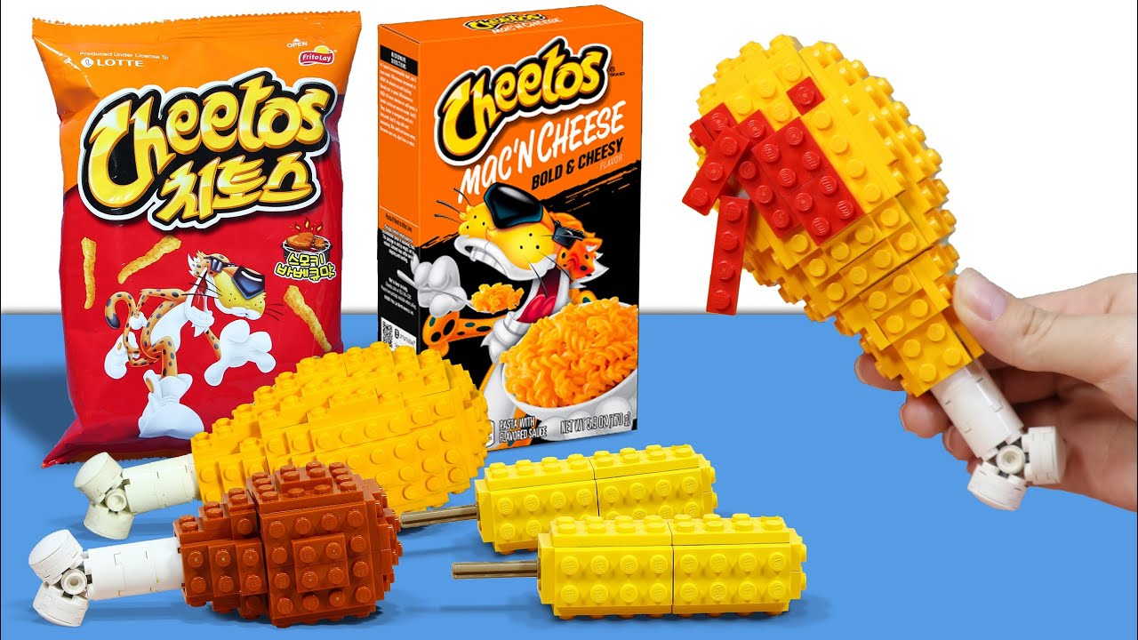Lego Food: Eating Hot Cheetos Chicken, Cheese Sticks | ASMR Mukbang ...
