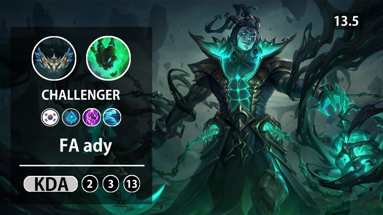 롤 랭킹 5위 챌린저 탑 쓰레쉬 1위 " FA ady " | Patch 13.5 - YouTube