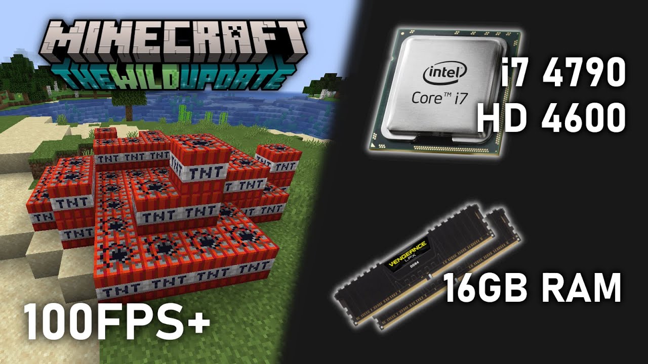 Minecraft Test I7 4790 + Intel HD 4600 + 16 GB RAM + SSD480 + HDD 1TB ...