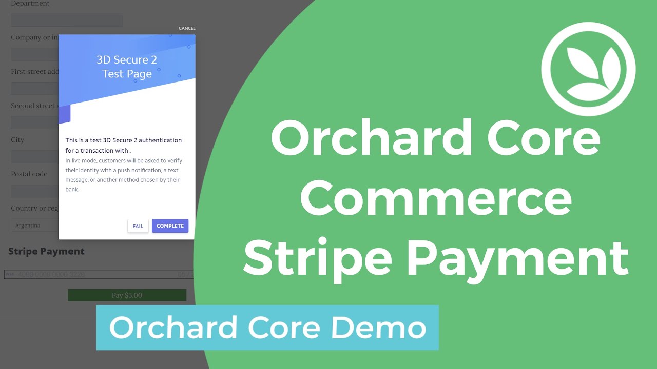 Orchard Core Commerce Stripe Payment - Orchard Core Demo - YouTube