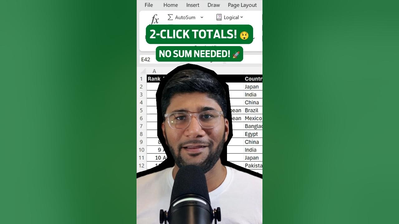 2 Click Totals 🚀 Excel Dataanalytics Exceldataanalytics Exceltips Exceltricks Youtube