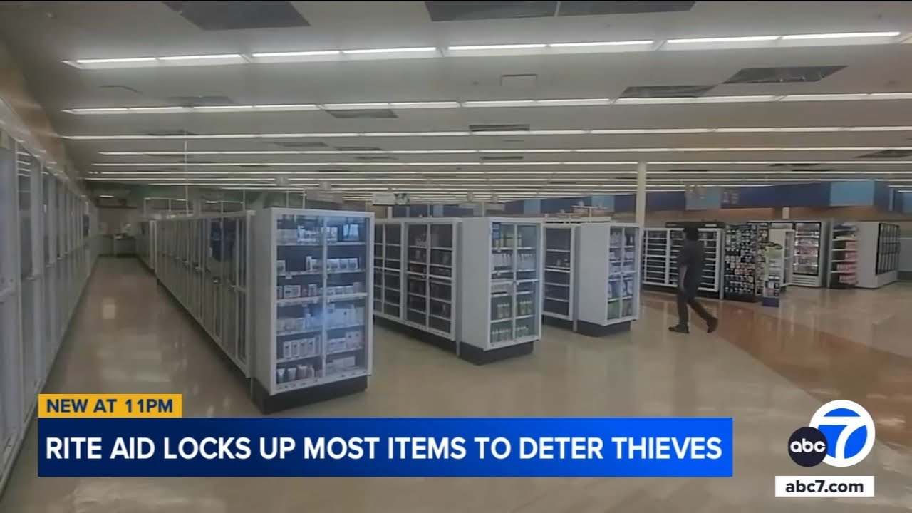 Compton Rite Aid store locks almost every item behind glass cases - YouTube