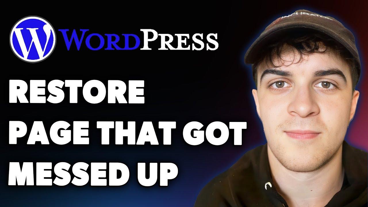 How to Restore a Wp Page That Got Messed Up Restore a Page From a ...