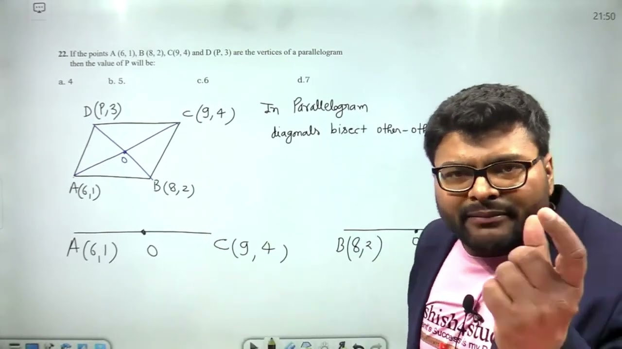 If The Points A 6 1 B 8 2 C 9 4 And D P 3 Are The Vertices If The Points A 6 1 B 8 2 C 9 4 And D P 3 Are The Vertices