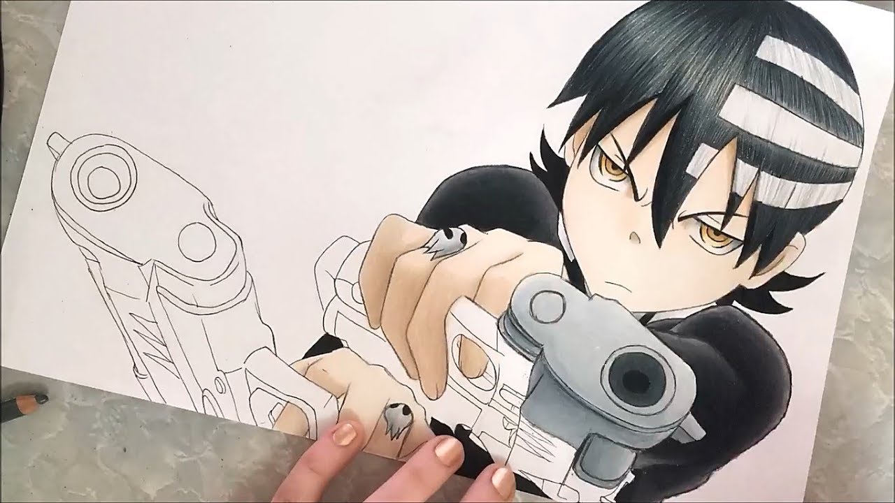 Death the Kid Speed Drawing (Soul Eater) - YouTube