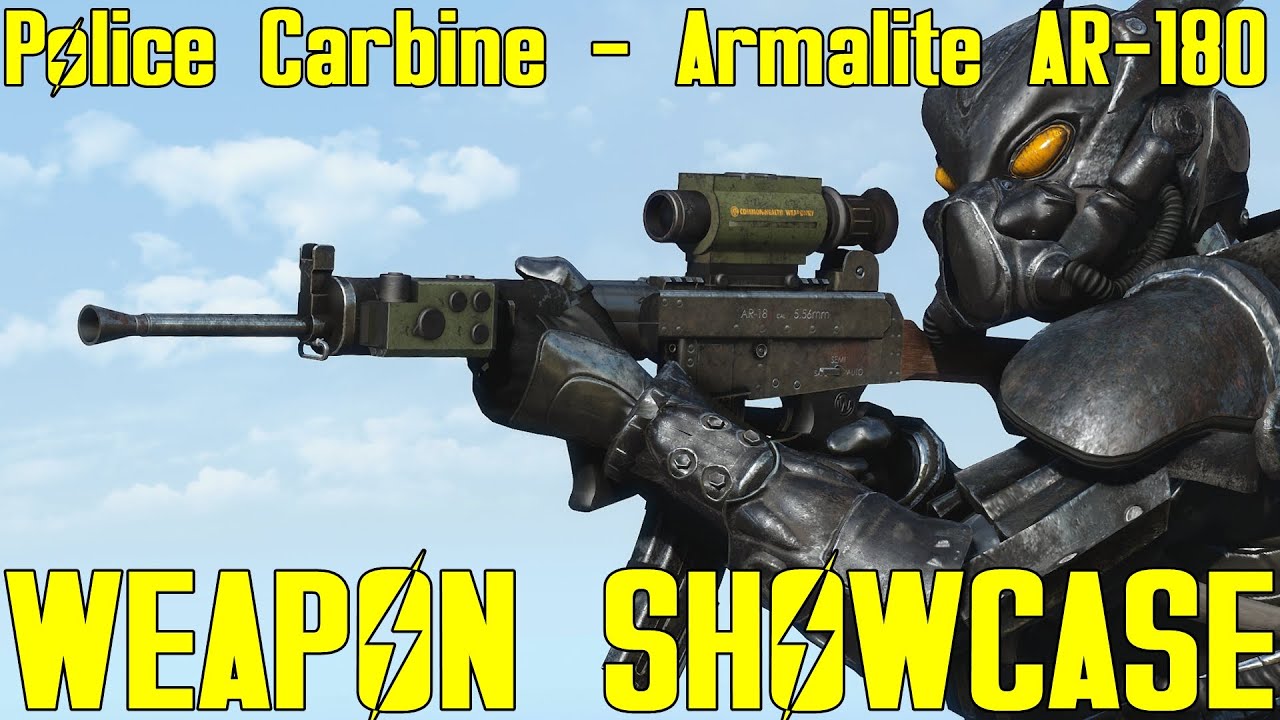 Fallout 4: Police Carbine - Armalite AR-180 - Weapon Mod Showcase - YouTube