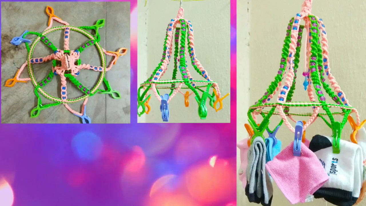 Round Cloth Hanger | Macrame cloth hanger - YouTube
