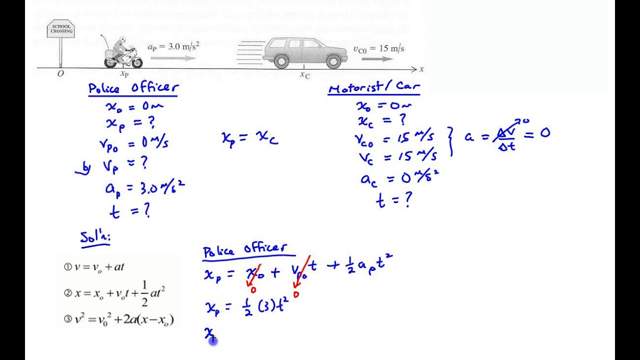 Chapter 2, Example #7 (Officer and Car Pursuit) - YouTube