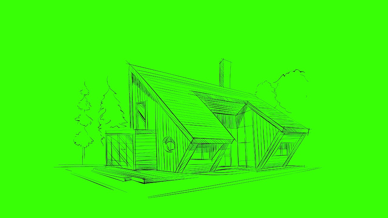 Green Screen-black and white building appearance animation - YouTube