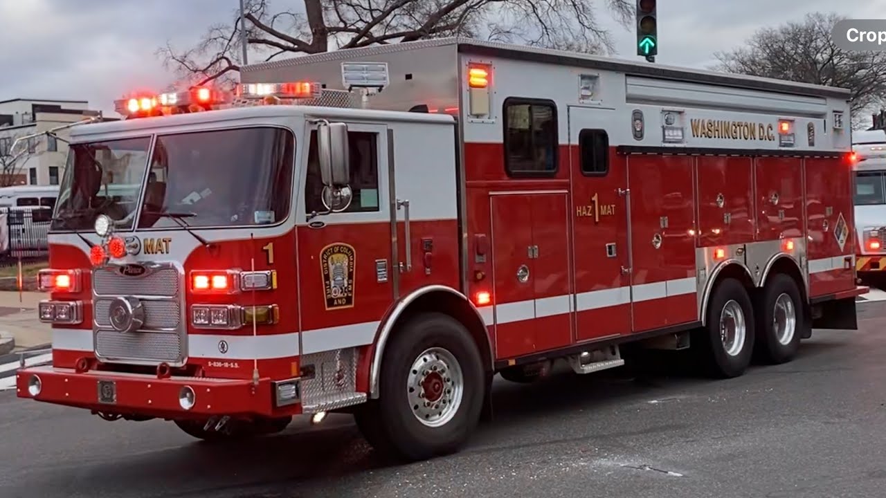 DCFD Haz-Mat 1 & Mask Service Unit Responding - YouTube