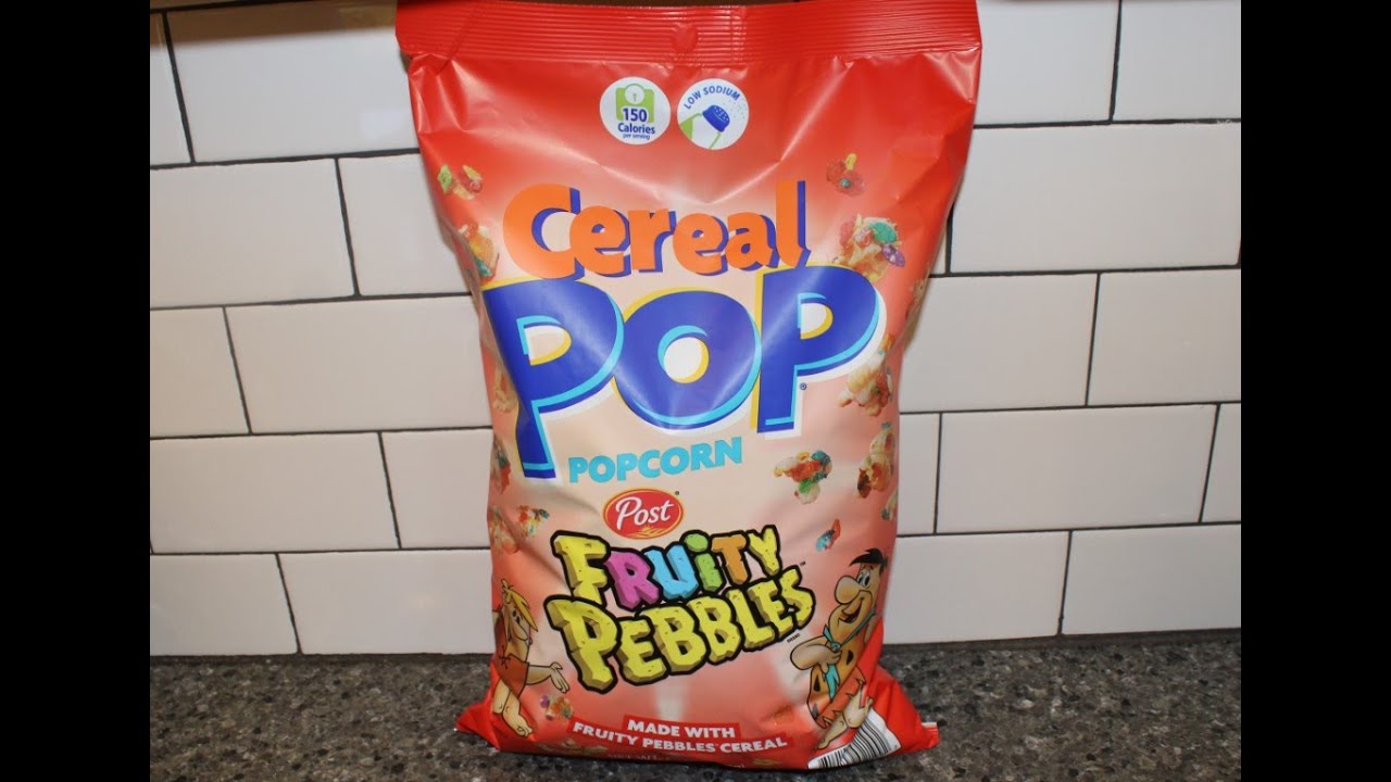 Post Fruity Pebbles Cereal Pop Popcorn Review - YouTube