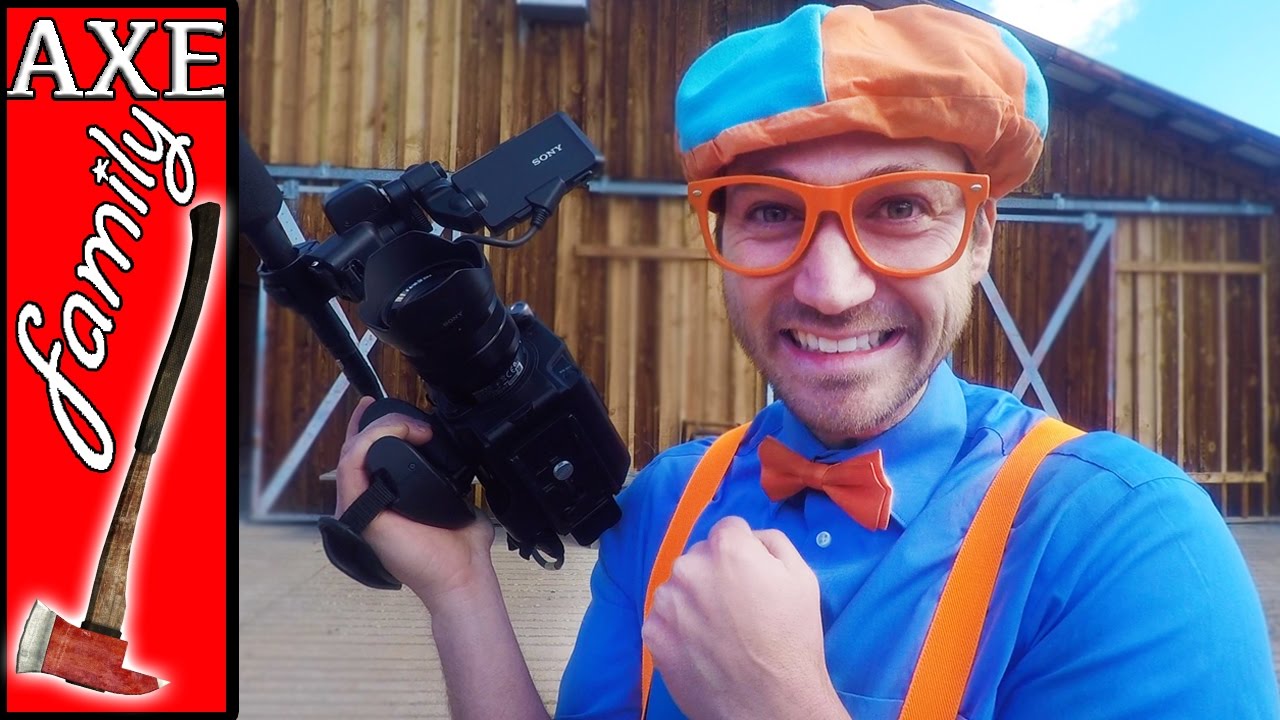 Blippi and Axe Family | behind the scenes on the ranch - YouTube
