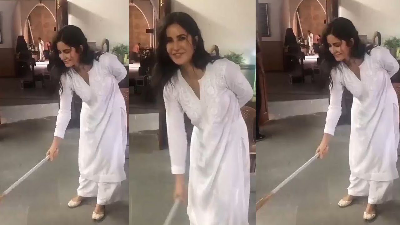 Katrina Kaif doing Jhadu Pocha & washing Dishes at her Sasural with ...