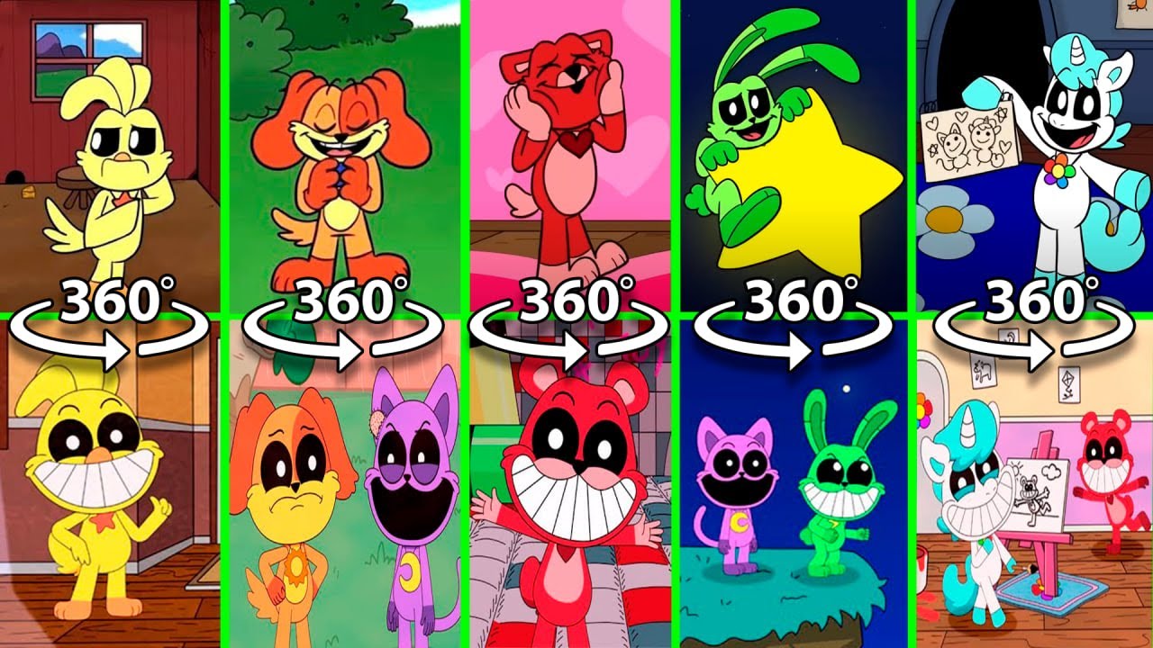 360º VR Original VS Fanmade Smiling Critters cardboard voicelines ...