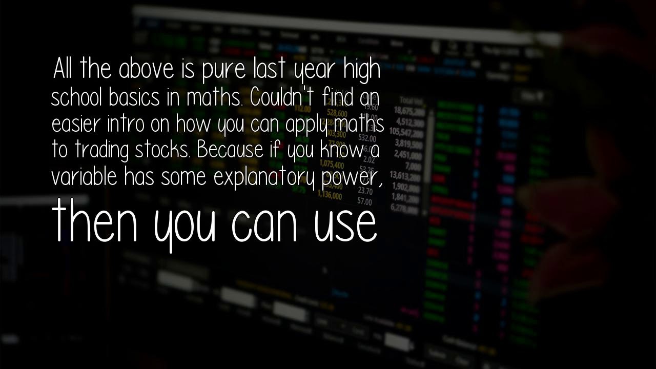 How Do I Apply Mathematics In Trading Stocks? - YouTube