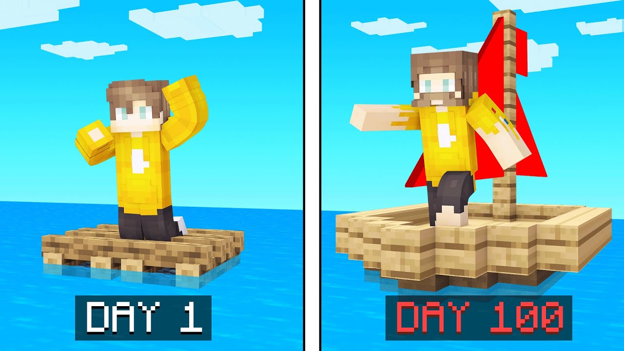 SURVIVE MINECRAFT On A RAFT! - YouTube