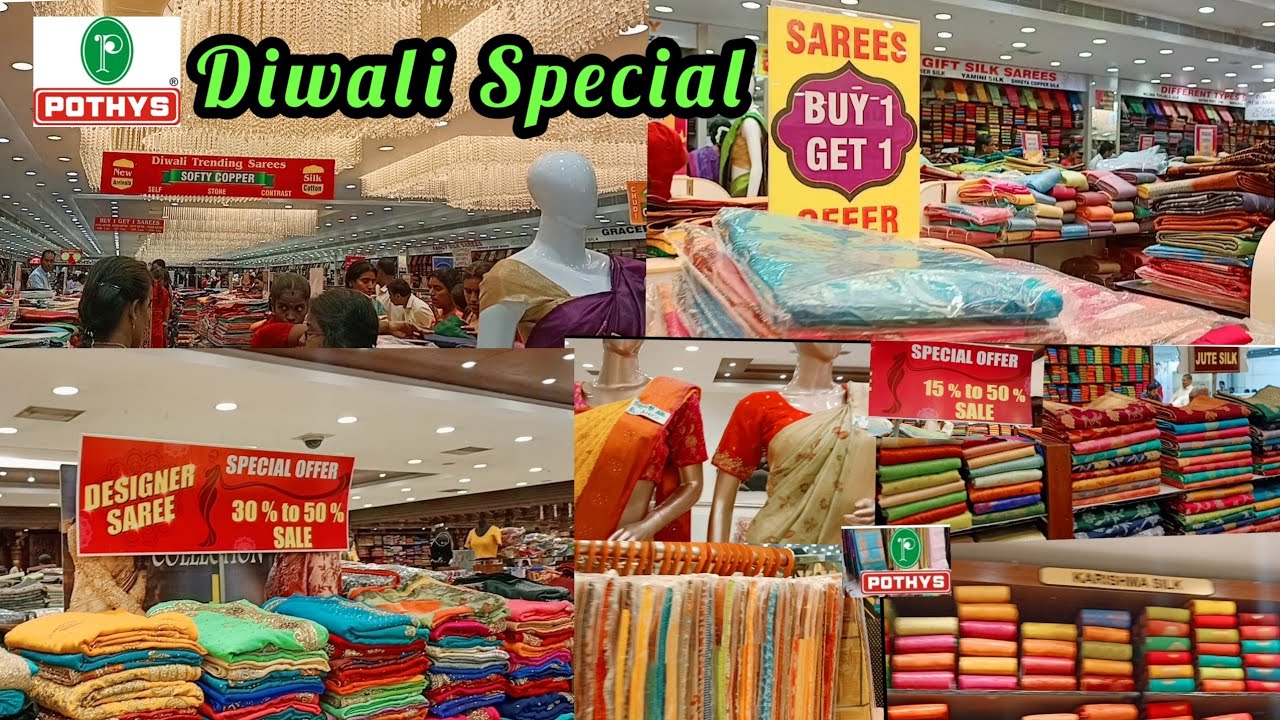 Shopping Vlog/ Pothys Diwali Collection/ Diwali Shopping in Tamil - YouTube