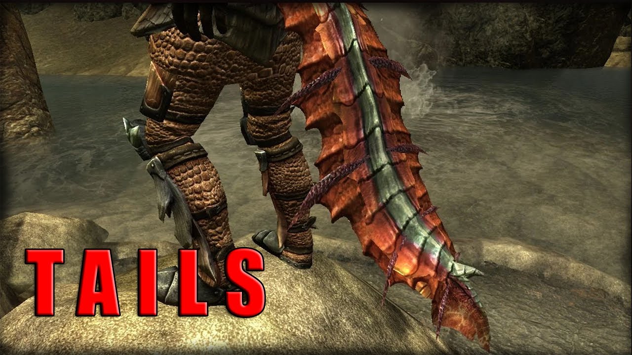 Skyrim LE/SE - Mod Wearable Dragon Horns and Tails - YouTube