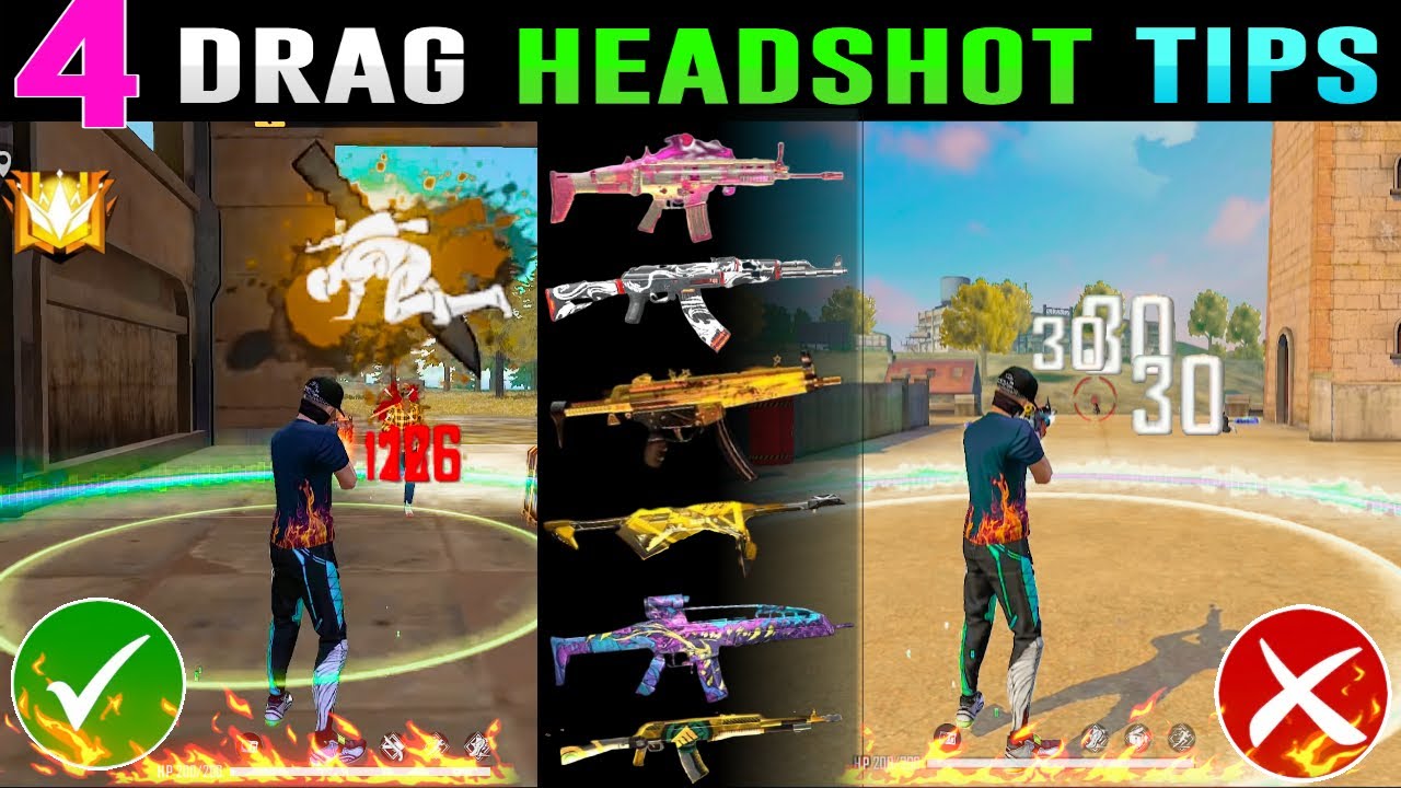 Free Fire Drag Headshot Tips and Tricks 🔥 | Drag Heat Short Trick 💀 ...