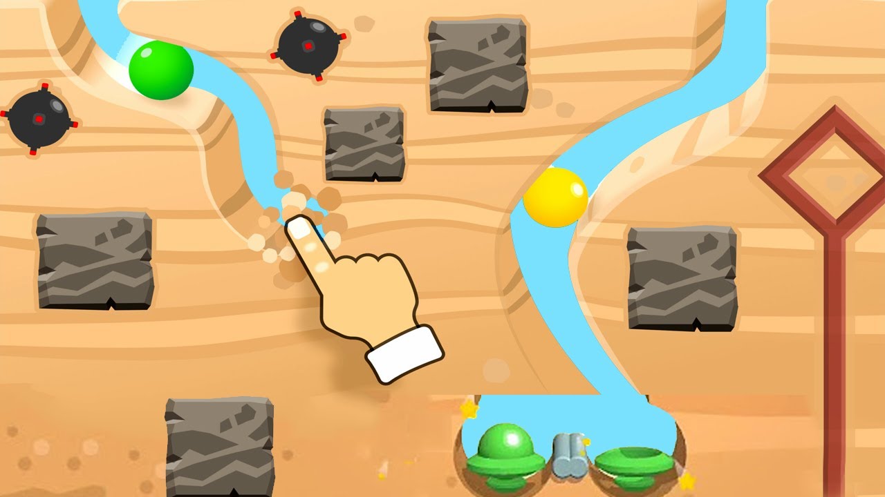 Dig This Puzzle Gameplay - DIGS & BALLS 2048 Sand Balls Game - YouTube