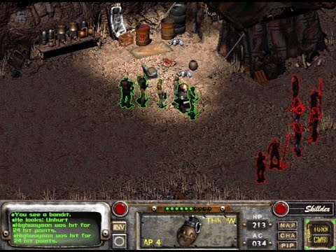 Ronn's Fallout 2 RP Game Clips - #469 Map Top Area – Fight 7 Highwaymen ...