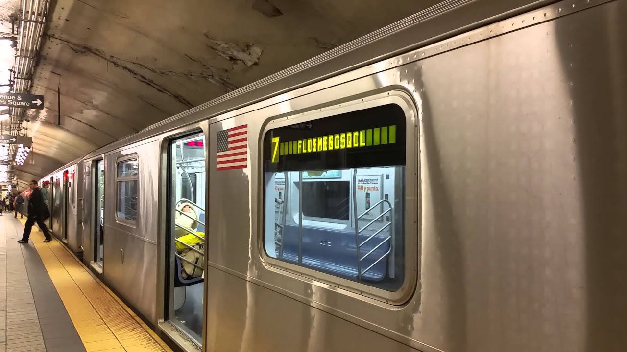 IRT 42nd Street Local: Times Square-42nd St bound R-142A/R-188 7 train ...