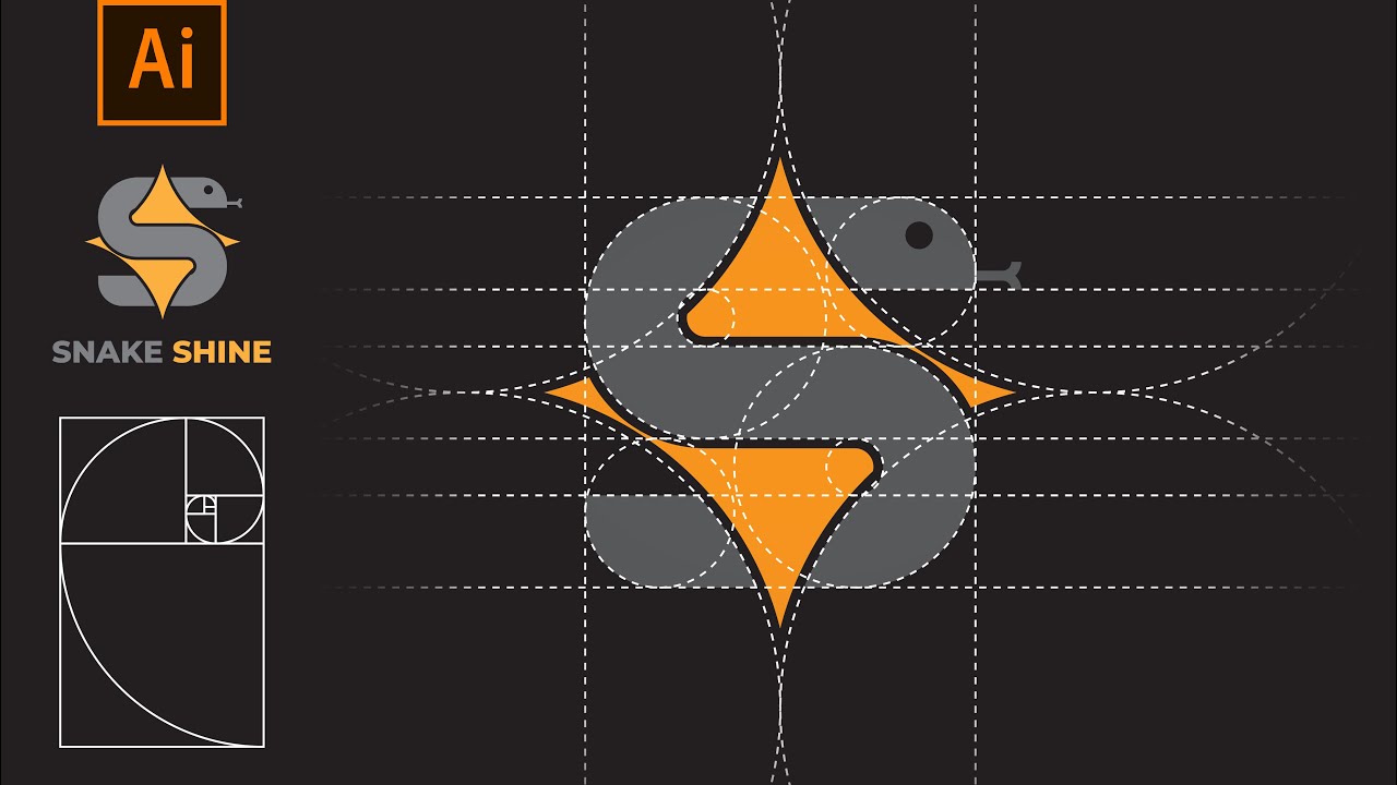 [SpeedArt] Langkah Membuat Logo Menggunakan Golden Ratio | Snake Shine ...