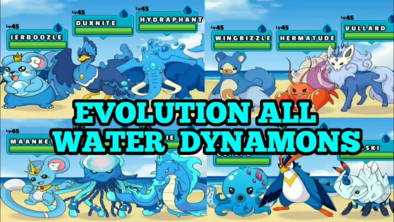 Evolution all water dynamons in dynamons world || Dynamons World 🌍 ...