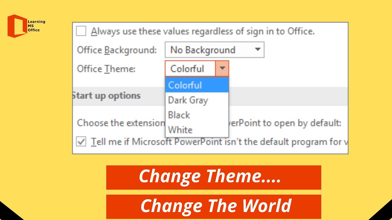 How to Change Theme of MS Office - Dark Mode in MS Office 2007 |2010 ...