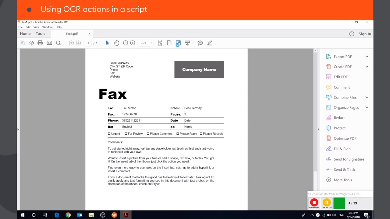 OCR in WorkFusion RPA Express - YouTube
