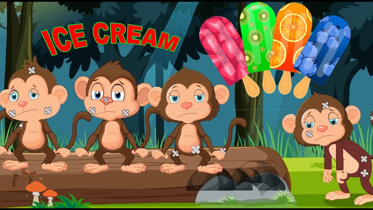 Five Little Monkeys + Ice Cream Song + Baa Baa Black Sheep | Nursery Like Bebefin Rhymes ...