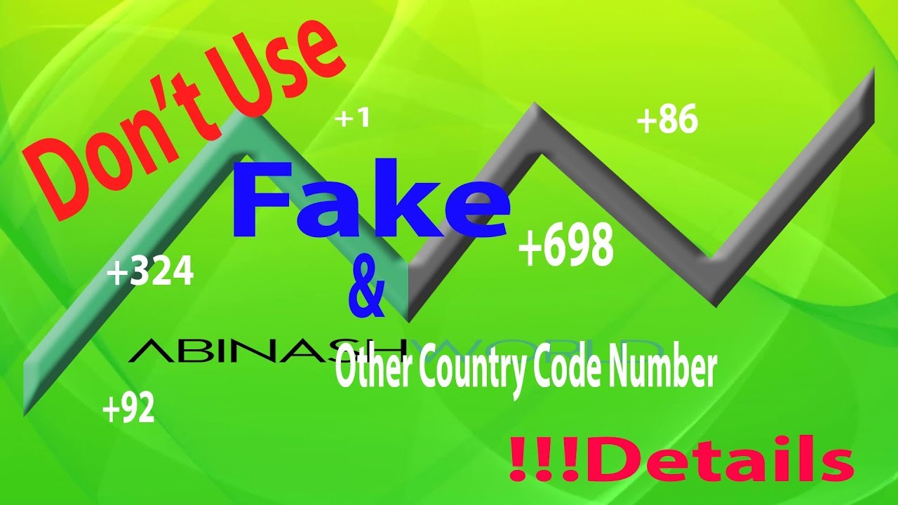 Dont Use Fake Number or Other Country Code Numbers Why ??? - YouTube