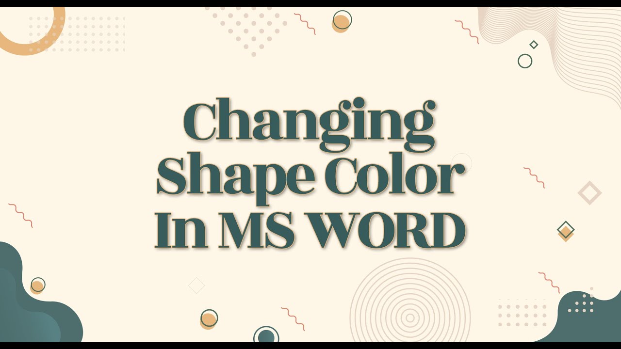 Changing Shape Color In MS Word - YouTube