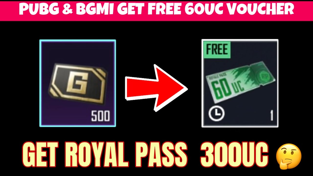 PUBG & BGMI How to Redeem 60 UC RP Vouchers || how to get 60 uc voucher ...