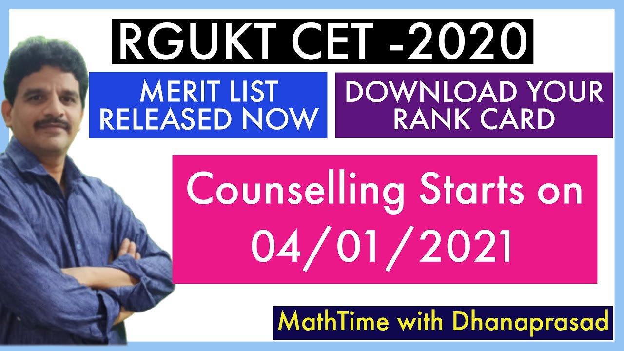 RGUKT CET-RANK CARD | RGUKT CET- MERIT LIST| HOW TO DOWNLOAD RGUKTCET ...