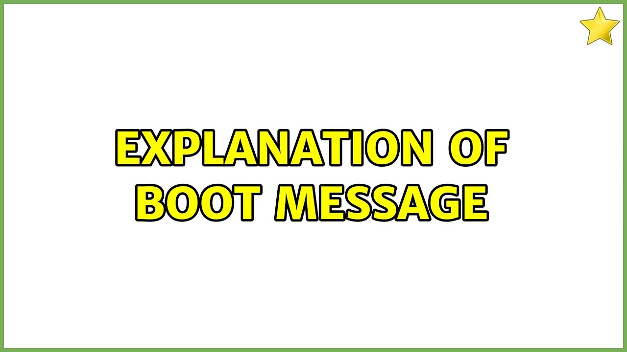 Ubuntu: Explanation of Boot Message - YouTube