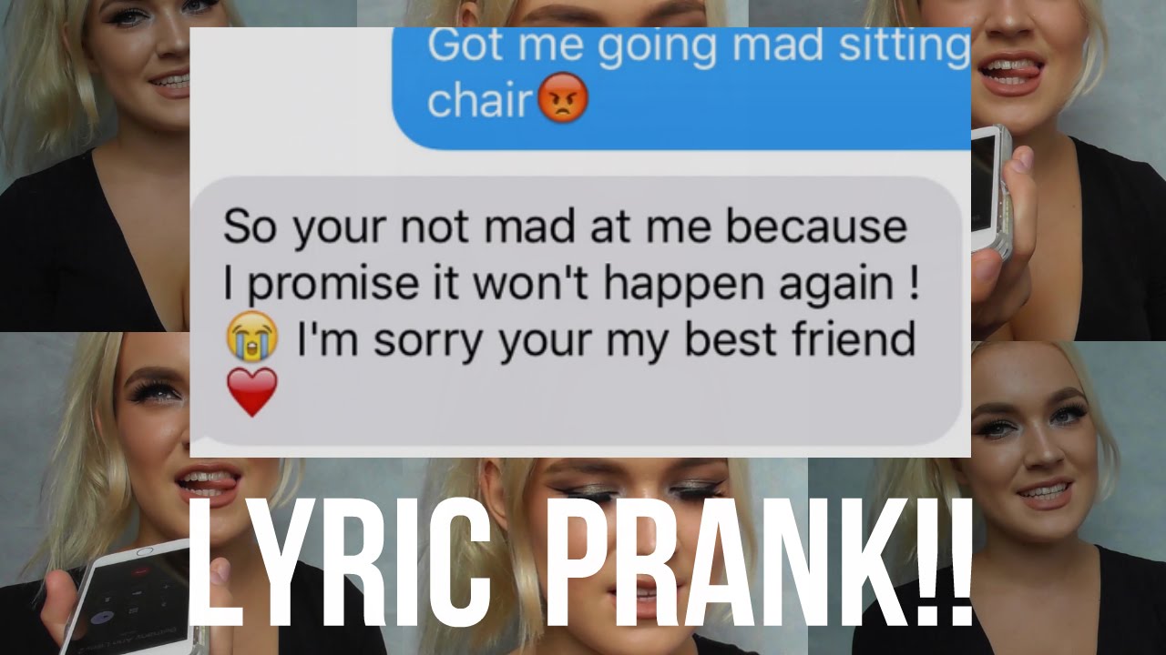 SONG LYRIC PRANK ON MY CHEATING BESTFRIEND!?! - YouTube